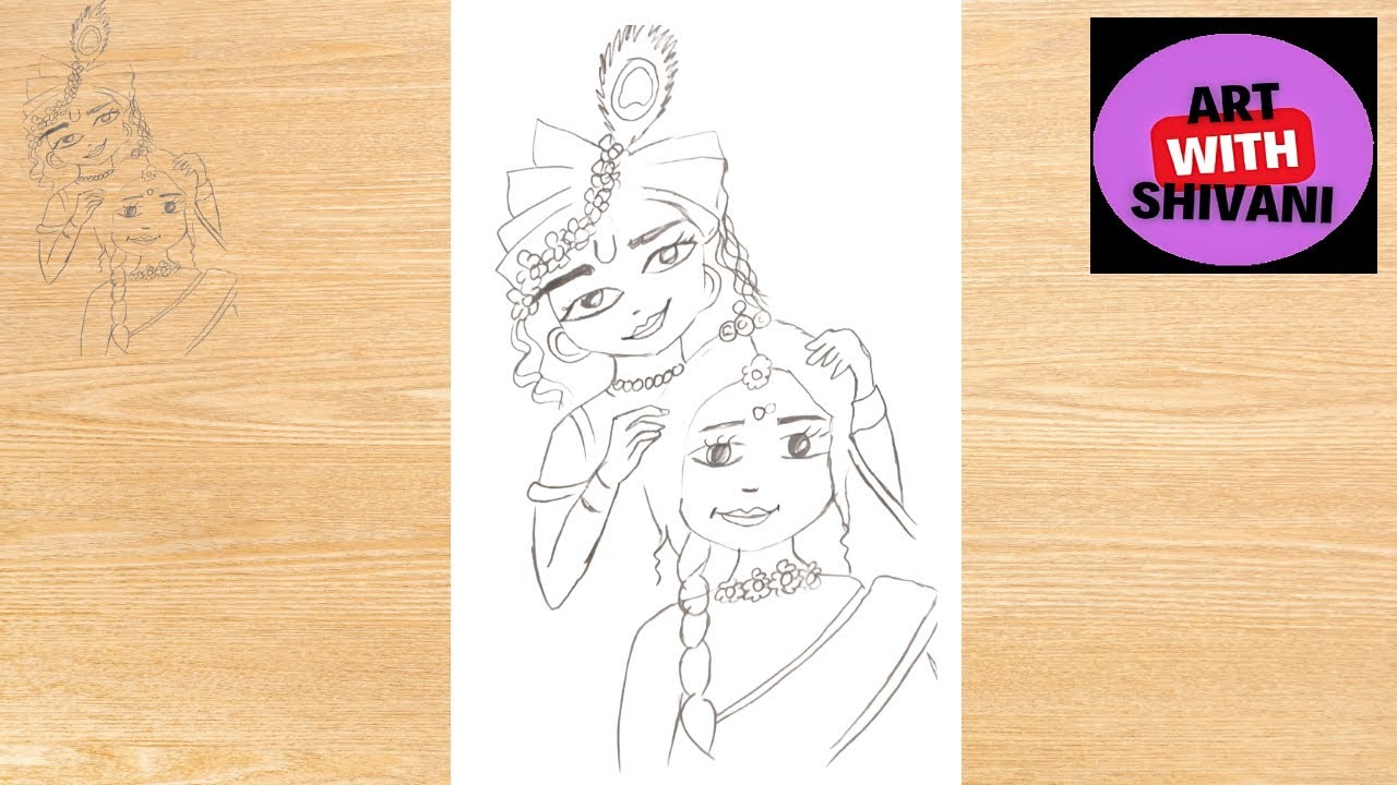 🎨 Easy Radha Krishna Drawing for Beginners | Step-by-Step Tutorial ️ ...
