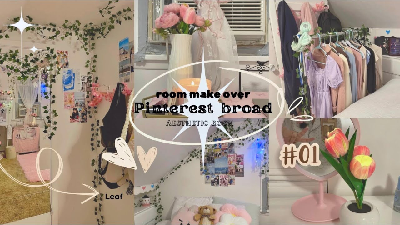 Turning Room Into a Pinterest Board⋆𐙚₊˚⊹♡ ( EXTREME room makeover ...