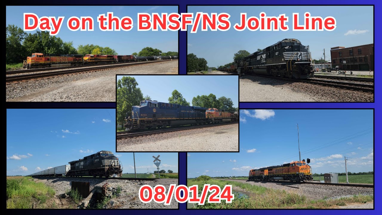 BNSF-NS Joint Line 8/1/24 - YouTube