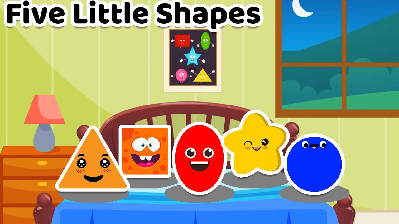 Five Little Shapes Jumping On The Bed | Nursery Rhyme And Kids Song ...