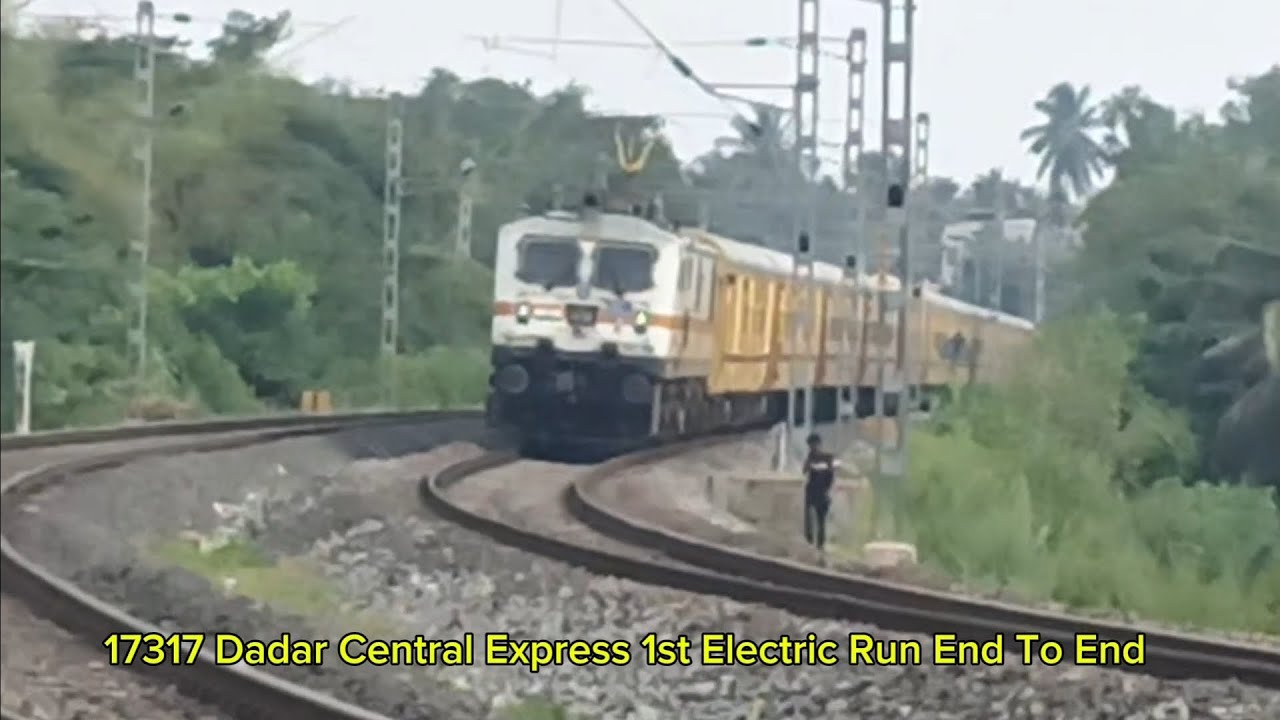 17317 dadar express 1st electric run by wap-7 #railway #indianrailways ...