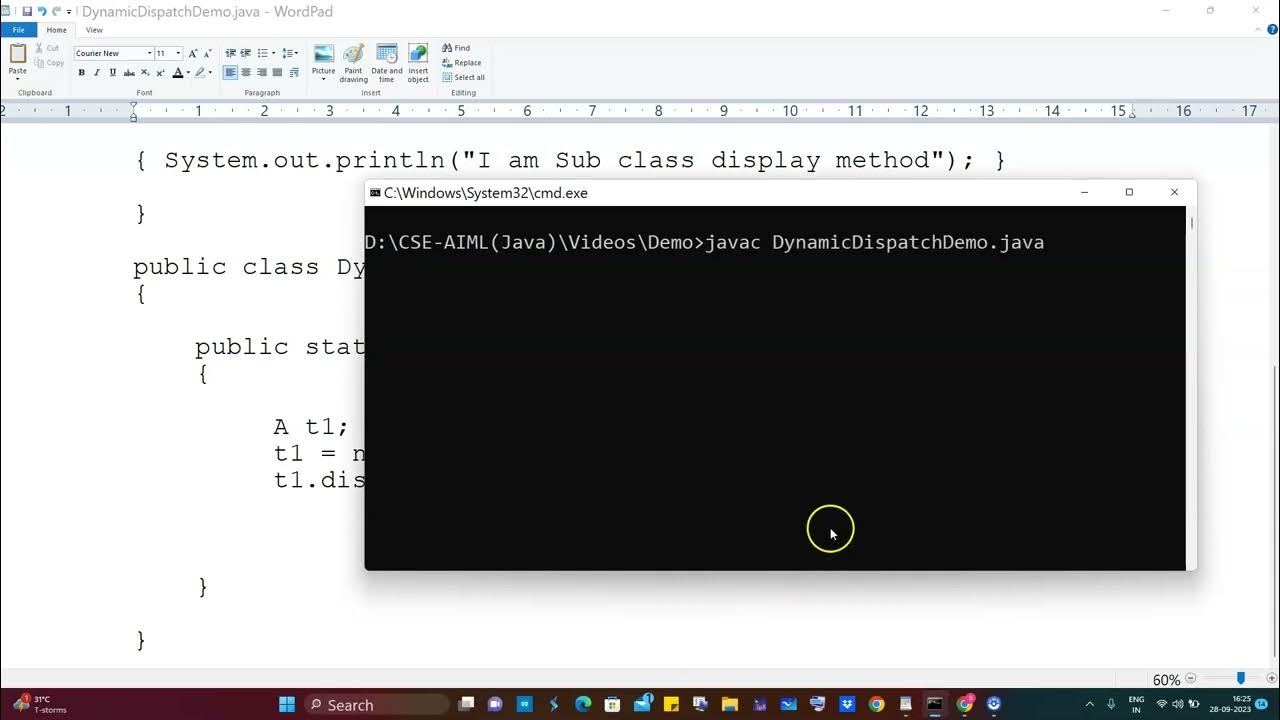 Dynamic Method Dispatch code - YouTube