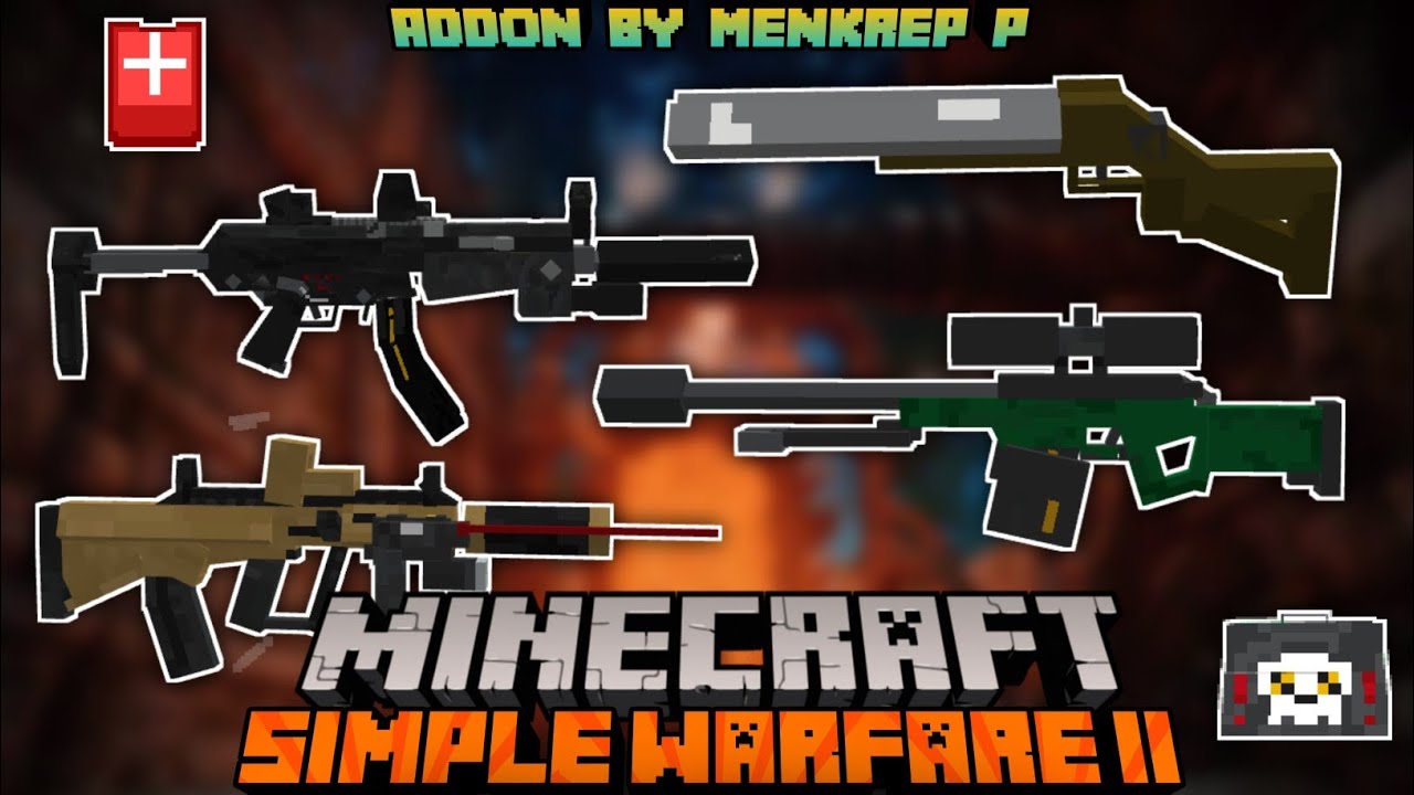 Minecraft Pe Weapons Reviews - Simple Warfare II V3 Add-On || More ...