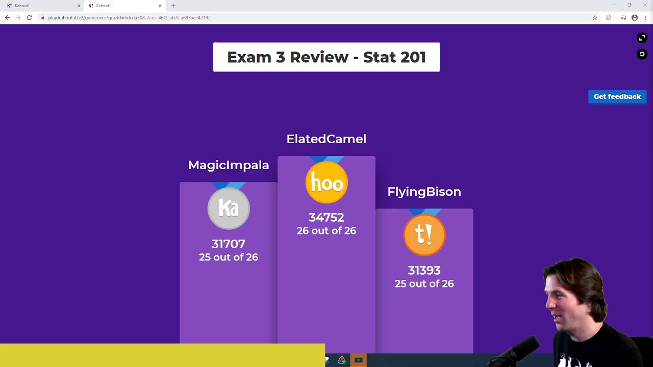 Kahoot Exam 3 - Spring 2020 - YouTube