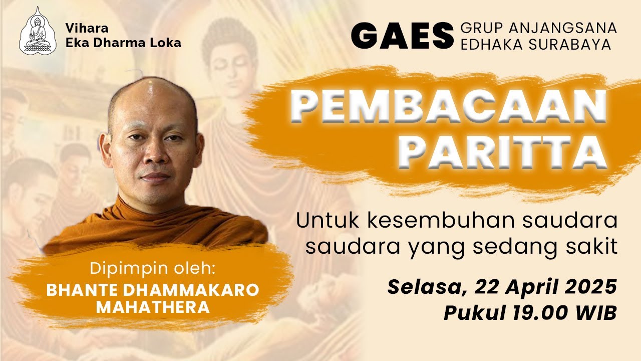 Bhante Dhammakaro Mahathera | Baca Paritta Untuk Kesembuhan Saudara ...