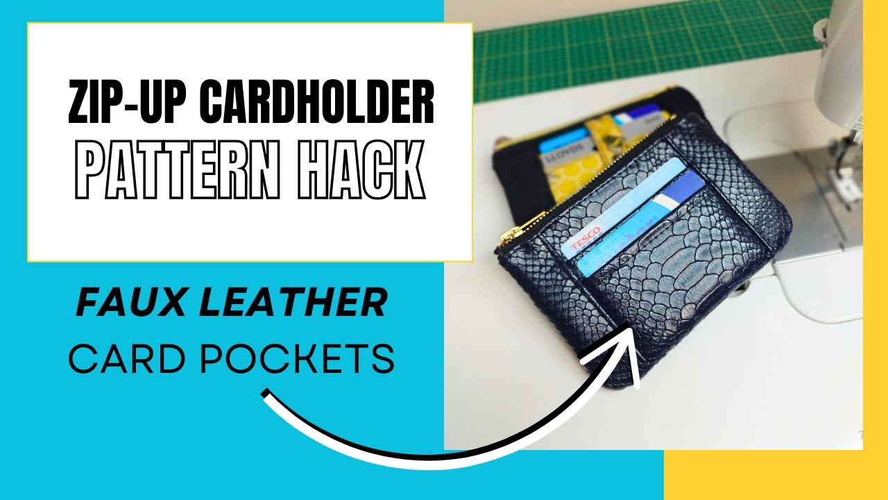 PATTERN HACK: Faux leather card pockets - YouTube