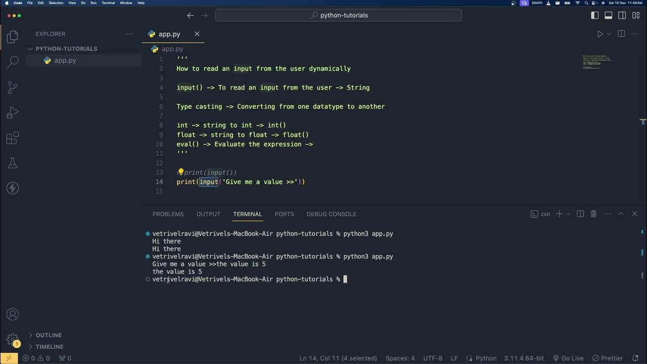 Beginner Level Python Programming Training Part 9 Dynamic Inputs