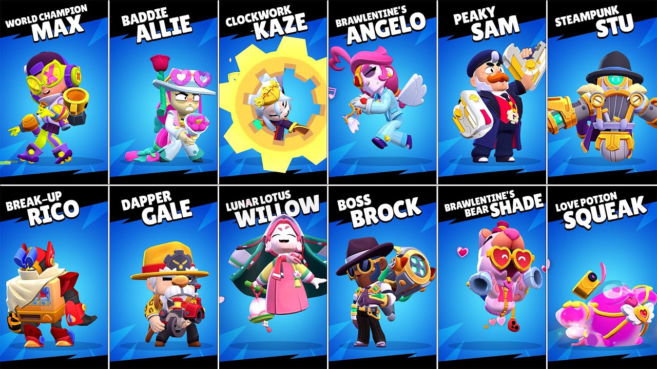 PIERCE, GLOWBERT & ALL NEW SKINS WINNING ANIMATION #brawltalk # ...