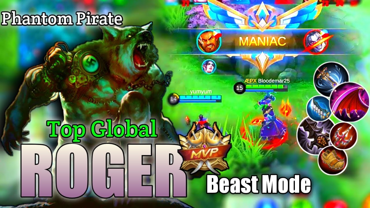 Roger New Build🔥 That Aggressive Skill Combo | Top Global Roger ...