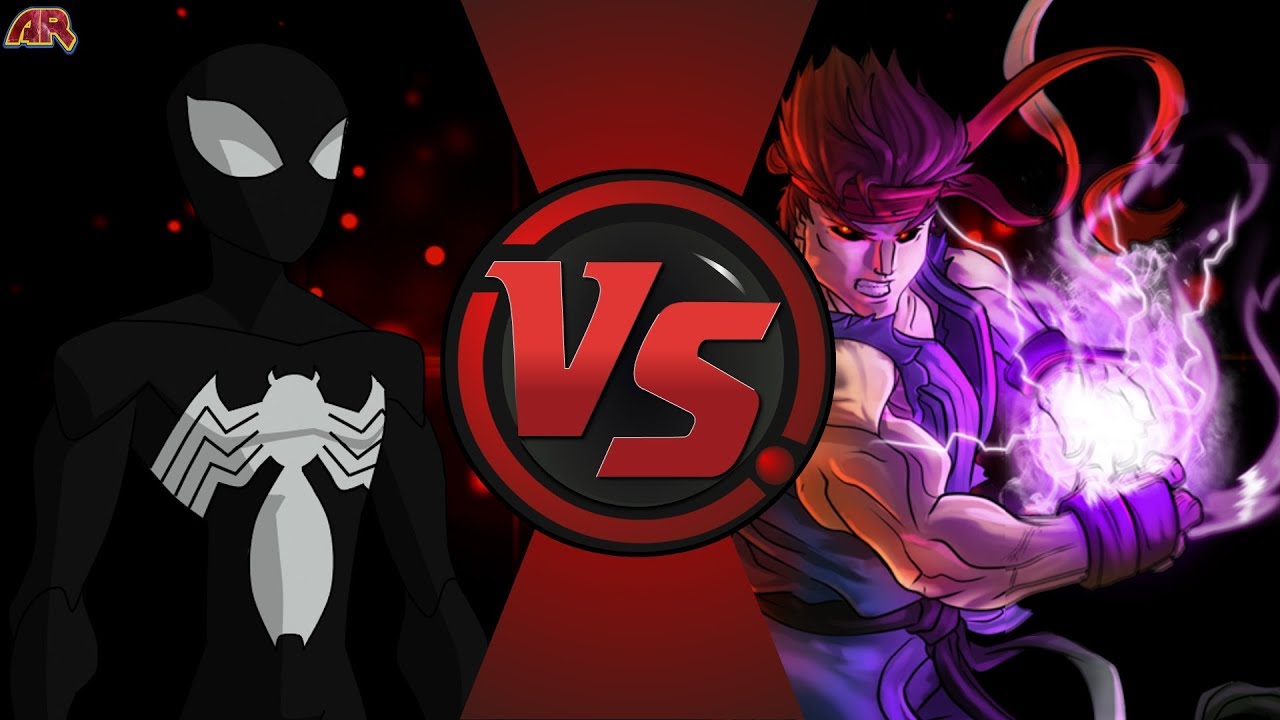 Symbiote Spiderman vs Dark Ryu (Marvel vs. Capcom)! Cartoon Fight Night ...