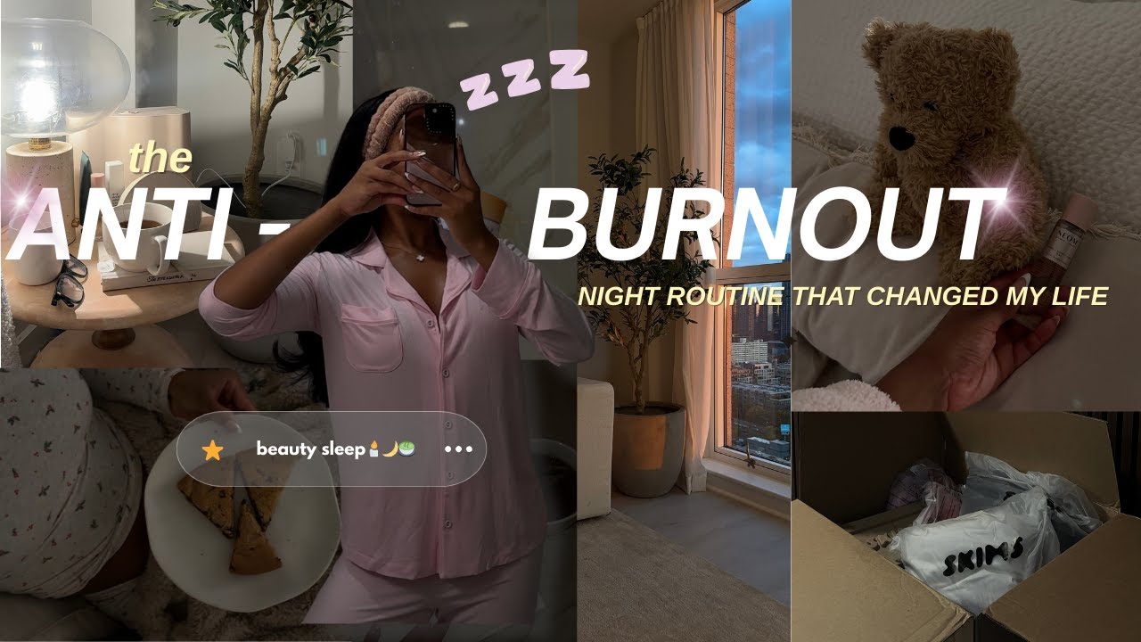 ANTI-BURNOUT NIGHT ROUTINE | step-by-step, at-home pilates, baking, PJ ...