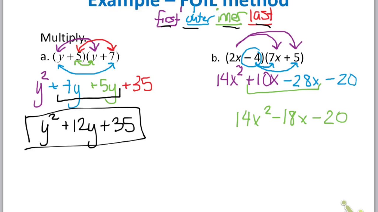 Ch 5 4a Binomial Times Binomial foil Method YouTube Ch 5 4a Binomial Times Binomial foil Method YouTube
