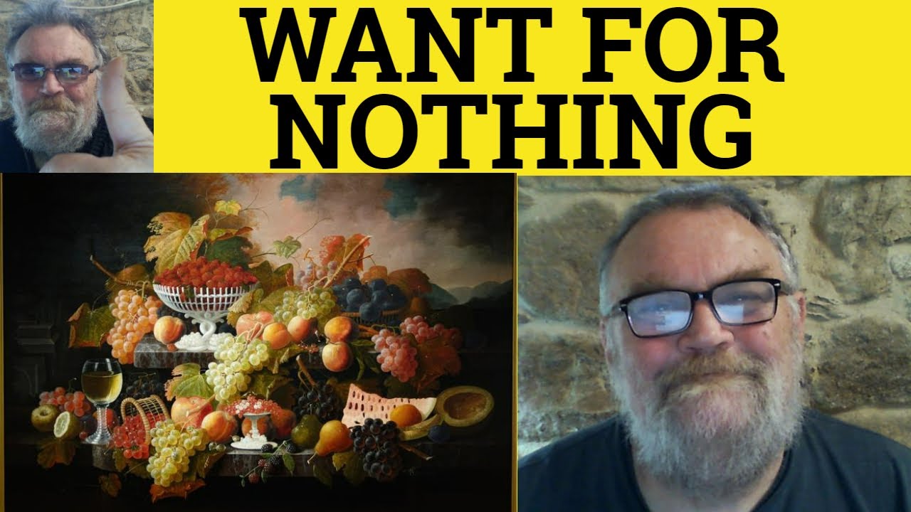  Want For Nothing Meaning Want For Something Examples Not Want For