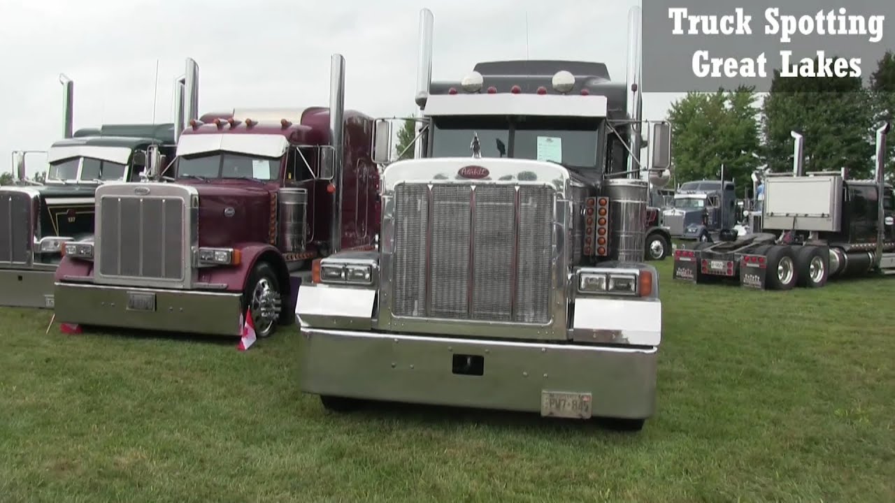 5 Peterbilt's 359 379 389 589 Models At Clifford Truck Show - YouTube