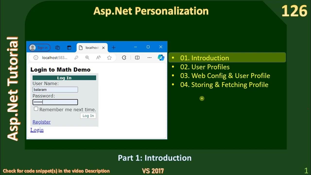 Personalization | Part 1 - Introduction | Asp Net Tutorial #126 - YouTube