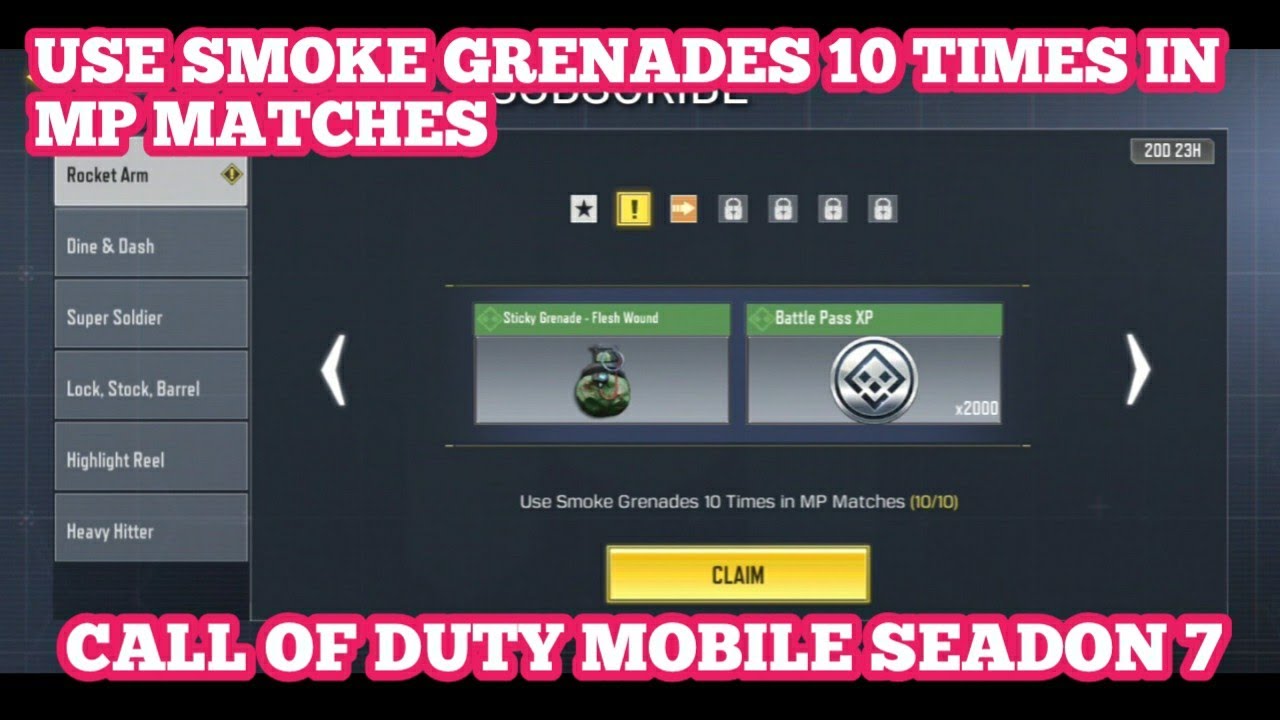 USE SMOKE GRENADES 10 TIMES IN MP MATCHES ROCKET ARM CALL OF DUTY ...