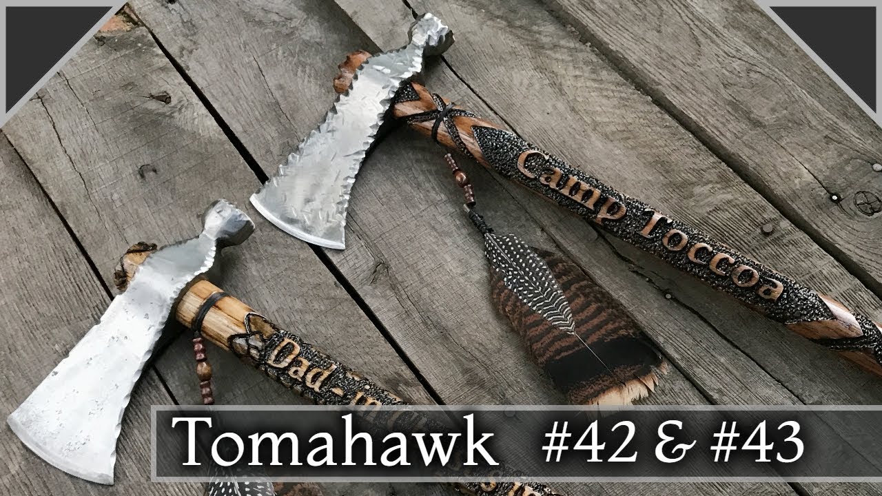 Custom Wood Carved Tomahawks - Hawk #42 & #43 - YouTube