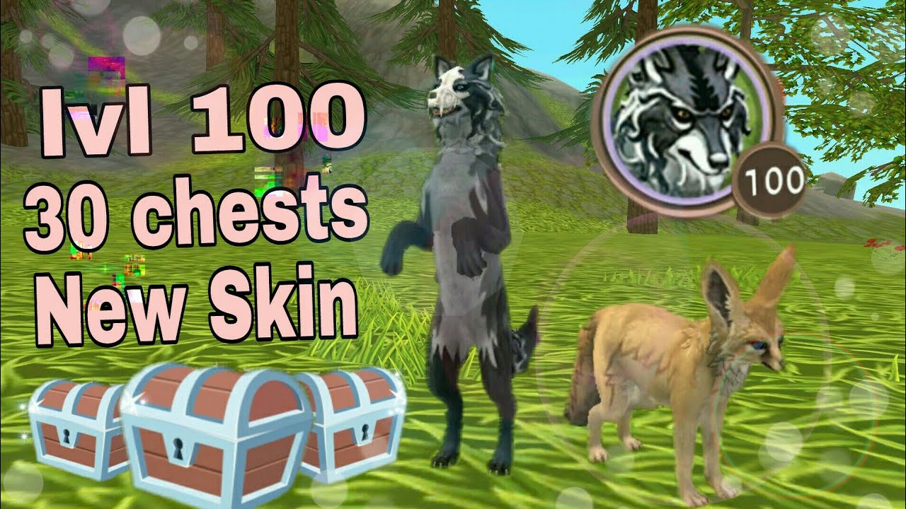 WildCraft // lvl 100 wolf from my second account + 30 chests + new skin ...