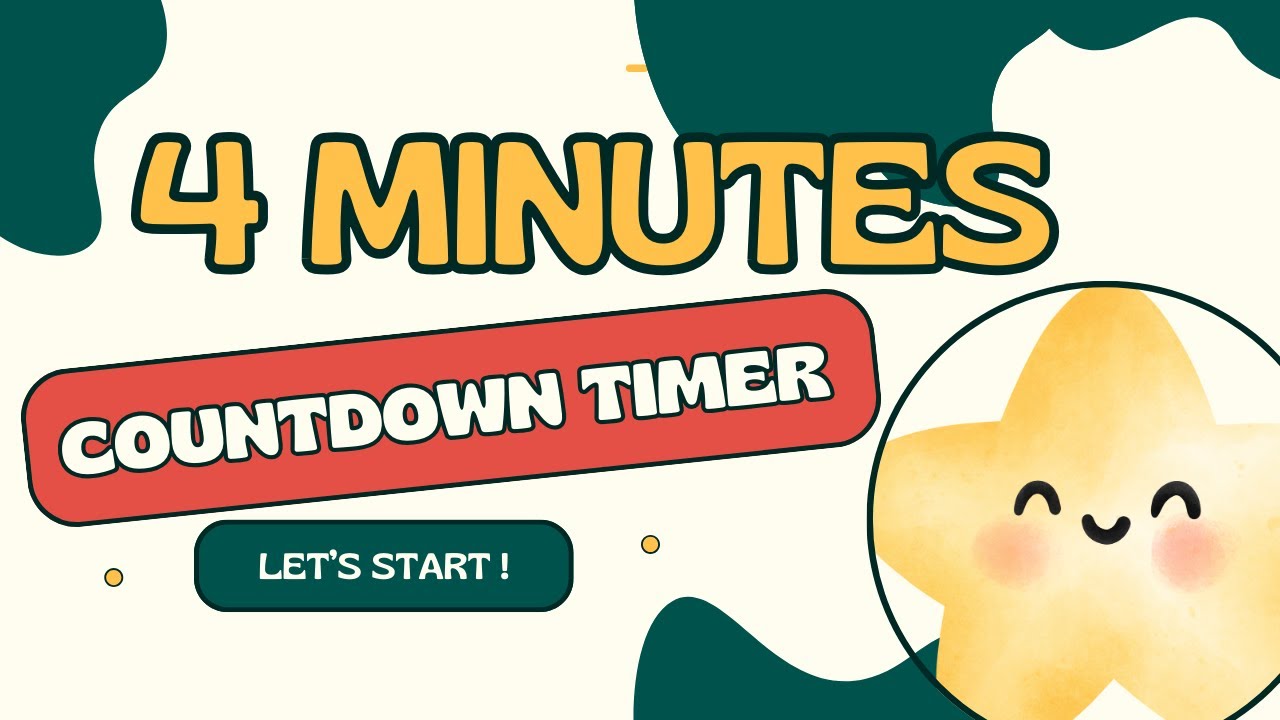 STAR COUNTDOWN ! 4 MINUTES 4:00 🌟 countdown timer from 4 minutes to ...