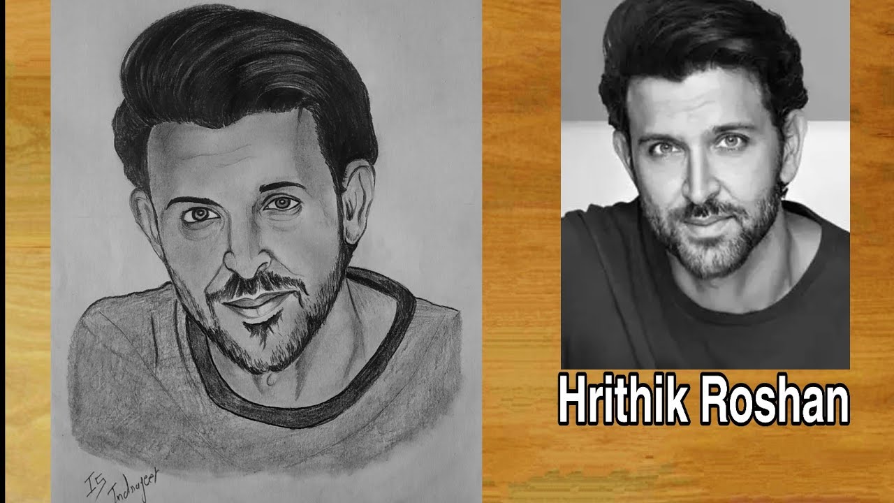 Drawing of Hrithik Roshan | Timelapse | Pencil drawing - YouTube