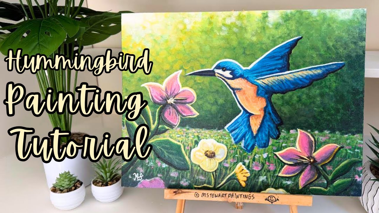 How to paint a hummingbird step by step, Hummingbird painting tutorial ...