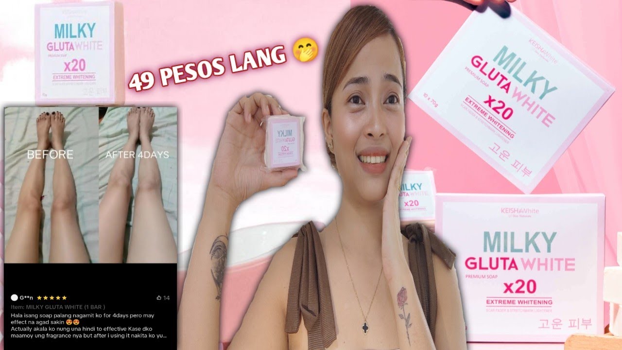 4 DAYS LANG PUPUTI KANA! MILKY GLUTAWHITE X20 MY HONEST REVIEW! #glutasoap #whiteningsoap - YouTube