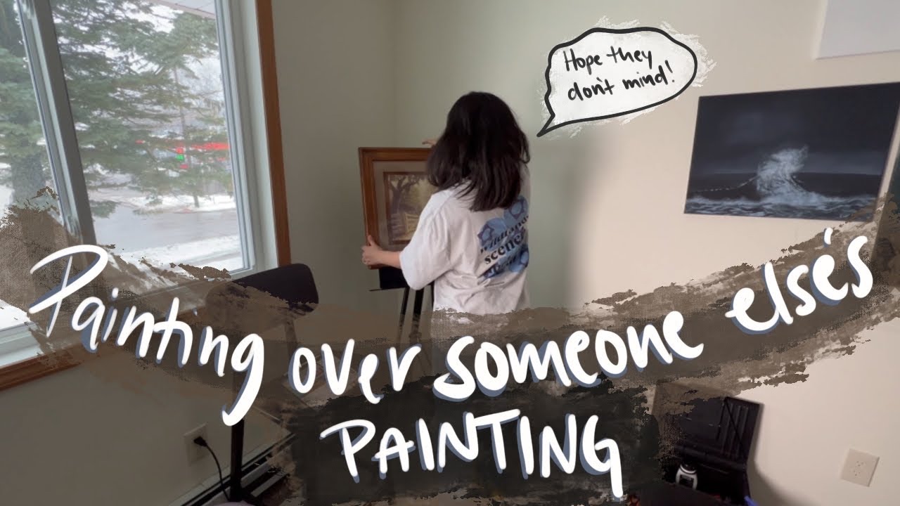 I PAINTED over a painting from the thrift store 🖼 - YouTube