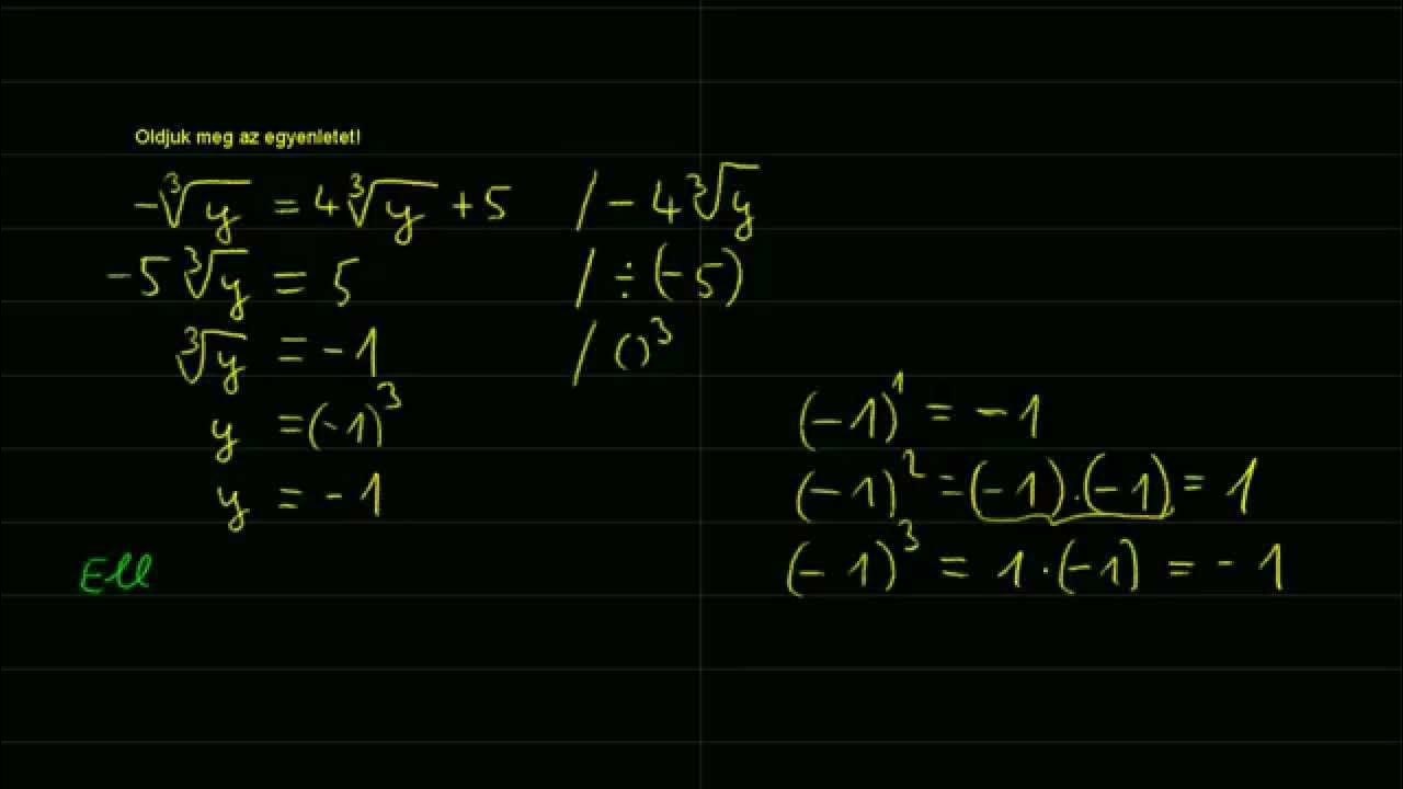 Gyökös egyenlet megoldása 3. példa - YouTube