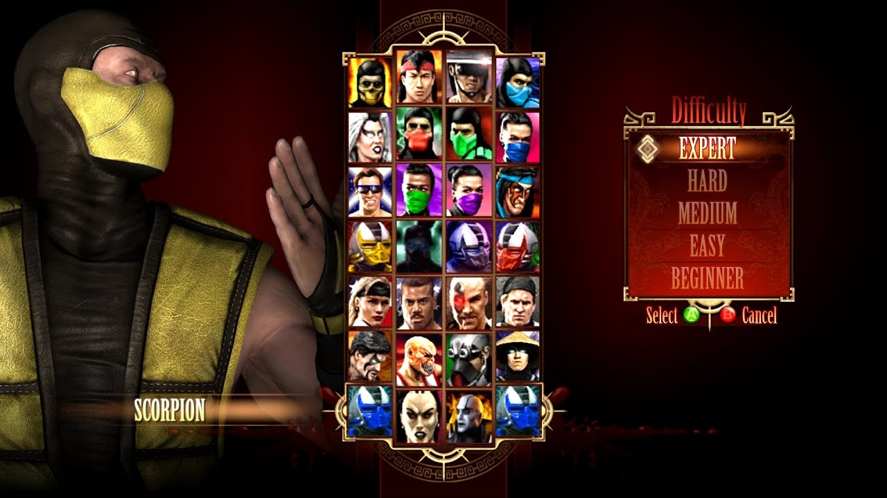 Mortal Kombat 9 - SCORPION MK4 MOD - Expert Arcade Ladder - Gameplay ...