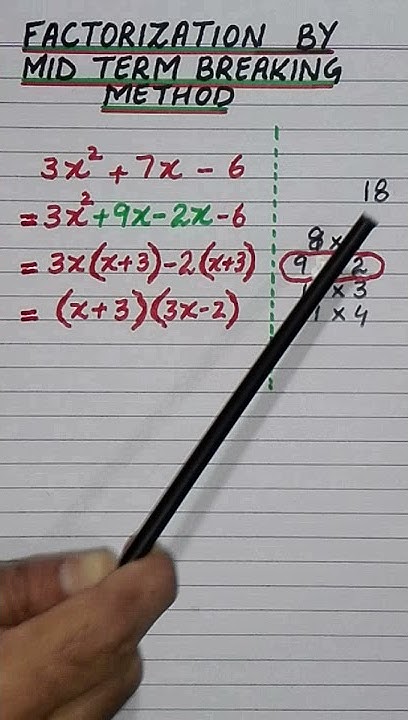 Factorization by mid term breaking method | Basic Algebra | Maths done #shorts #youtubeshorts ...