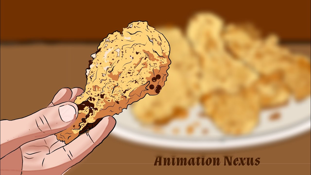 Crispy fried chicken KFC At home | Anime cooking || Animation Nexus ...