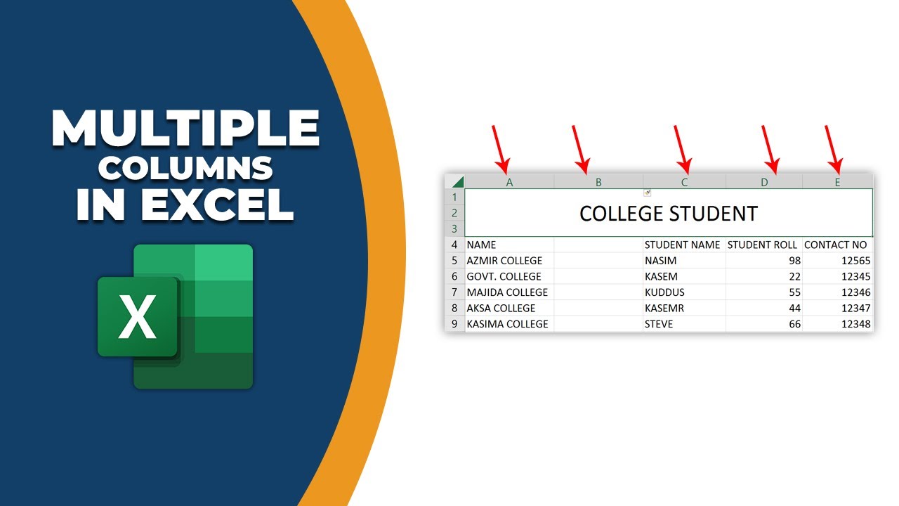How To Add Multiple Columns In Excel Spreadsheet YouTube How To Add Multiple Columns In Excel Spreadsheet YouTube