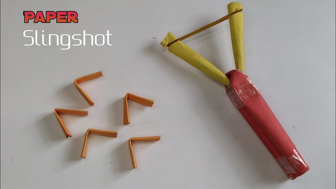 Easy paper strong slingshot // How to make Best slingshot from Paper ...