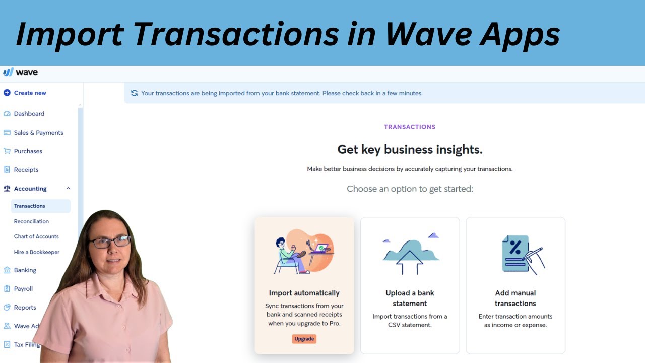 Importing Transactions in Wave Apps - YouTube
