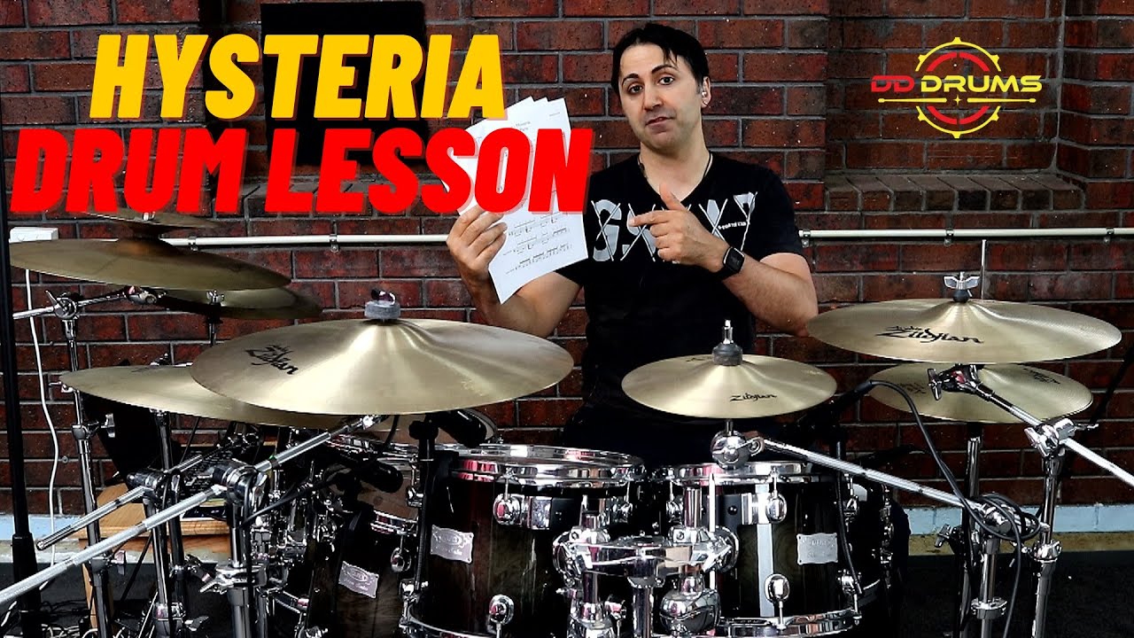 How to play Hysteria by Muse on Drums - Drum Lesson - YouTube