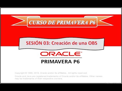 Curso PRIMAVERA P6 Sesión 03 Creación de una OBS - YouTube