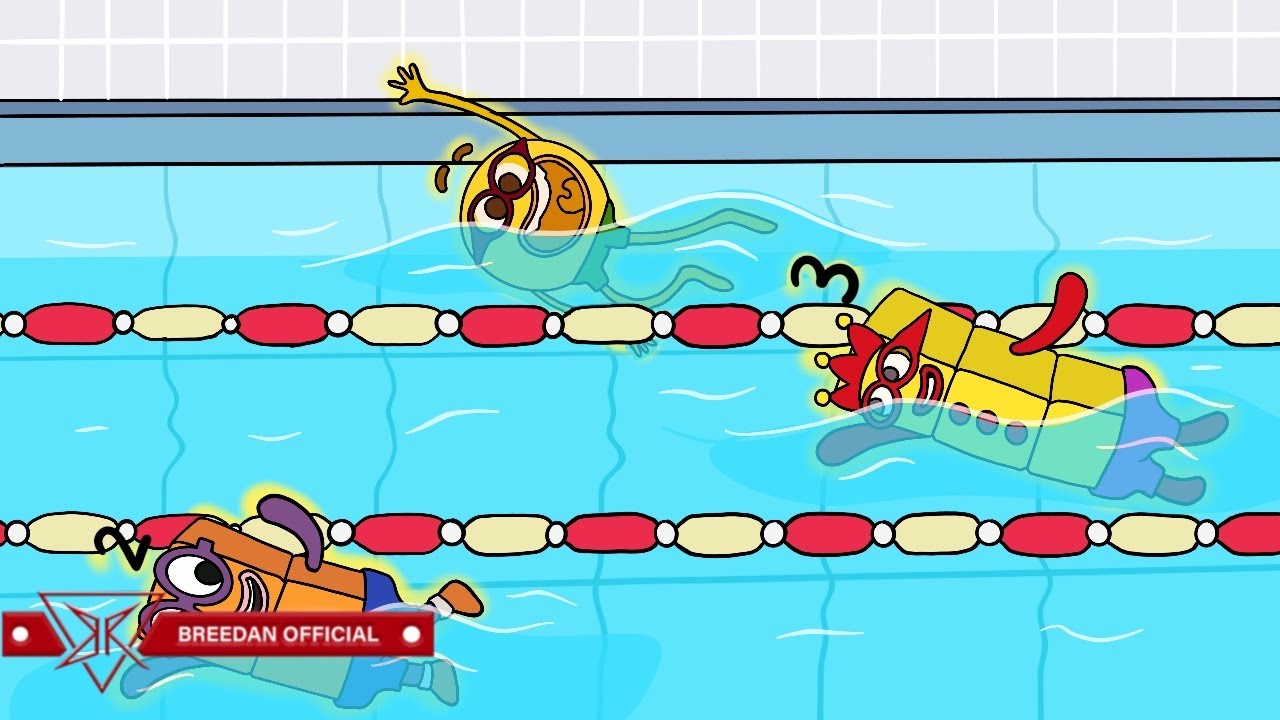 Numberblocks and Colourblocks Special NB 3 and NB 2 Swimming Olympics ...
