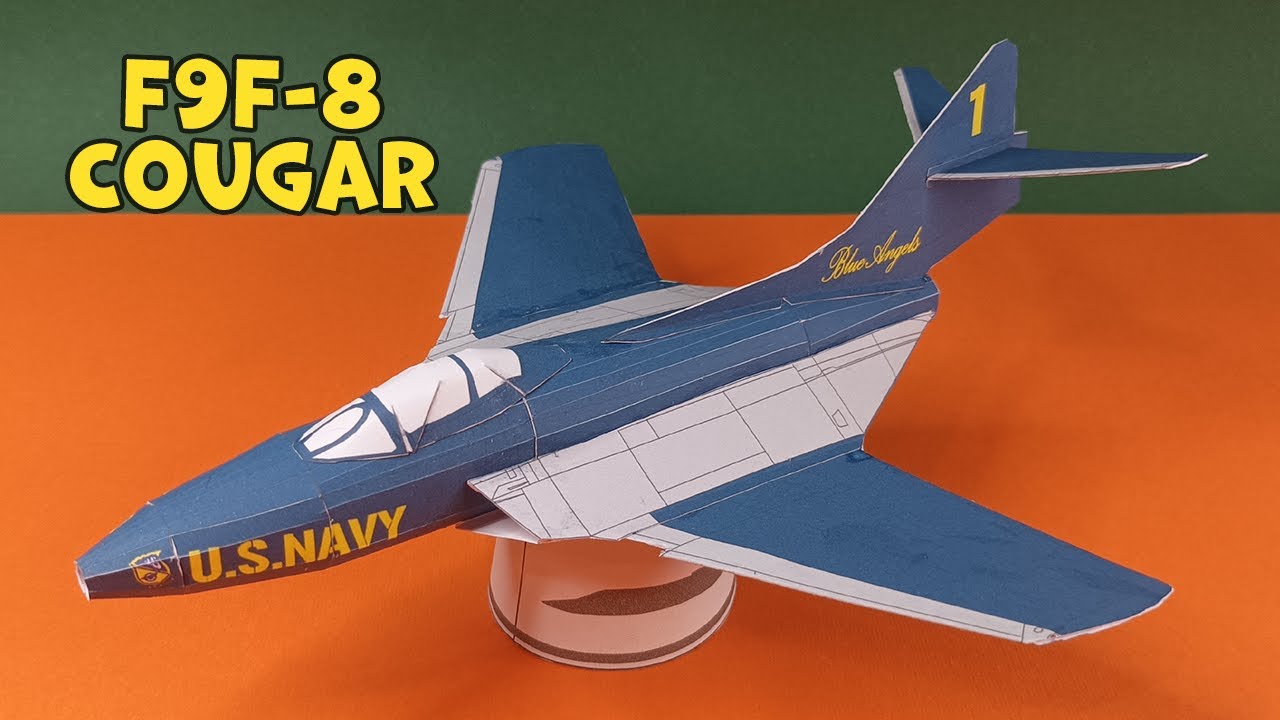 Blue Angels F9F-8 Cougar | Blue Angel Paper Airplane That Can Actually ...
