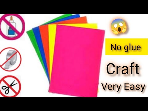 How to Make Paper Craft Without Glue | Craft Ideas With Paper | No glue ...