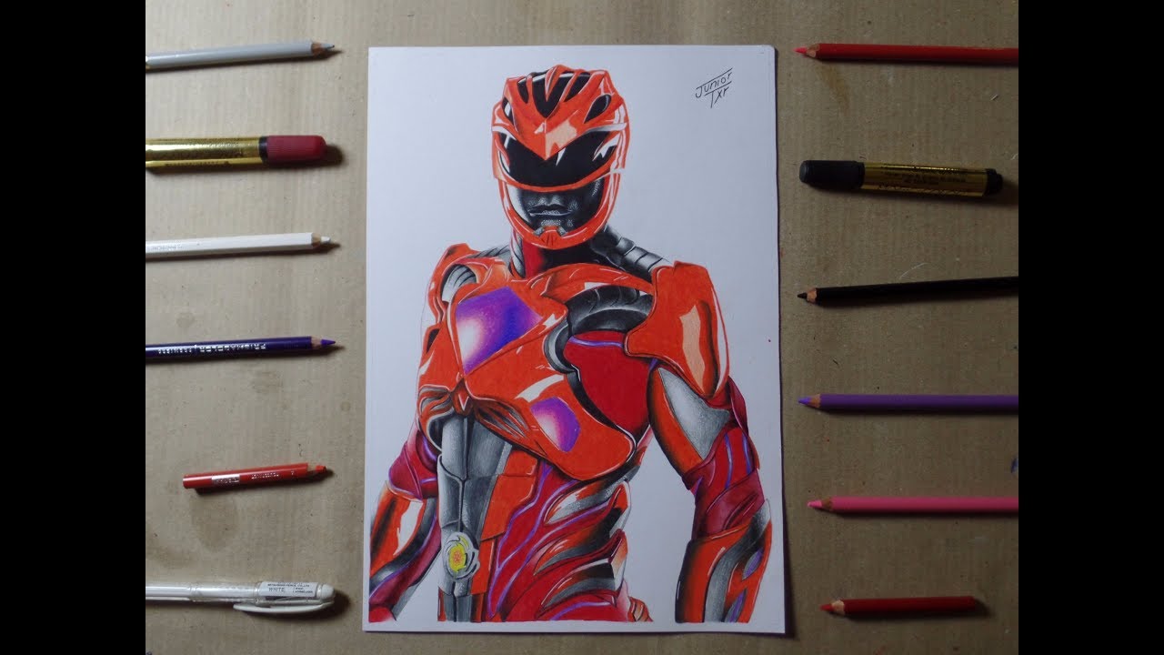 Desenhando o Ranger Vermelho(Jason) | Drawing Red Ranger(Jason) - YouTube