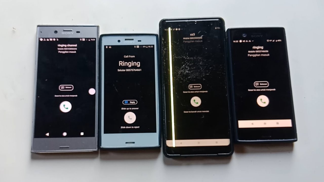 4 PHONE sony xperia call assistant theme black, incoming call (at same ...