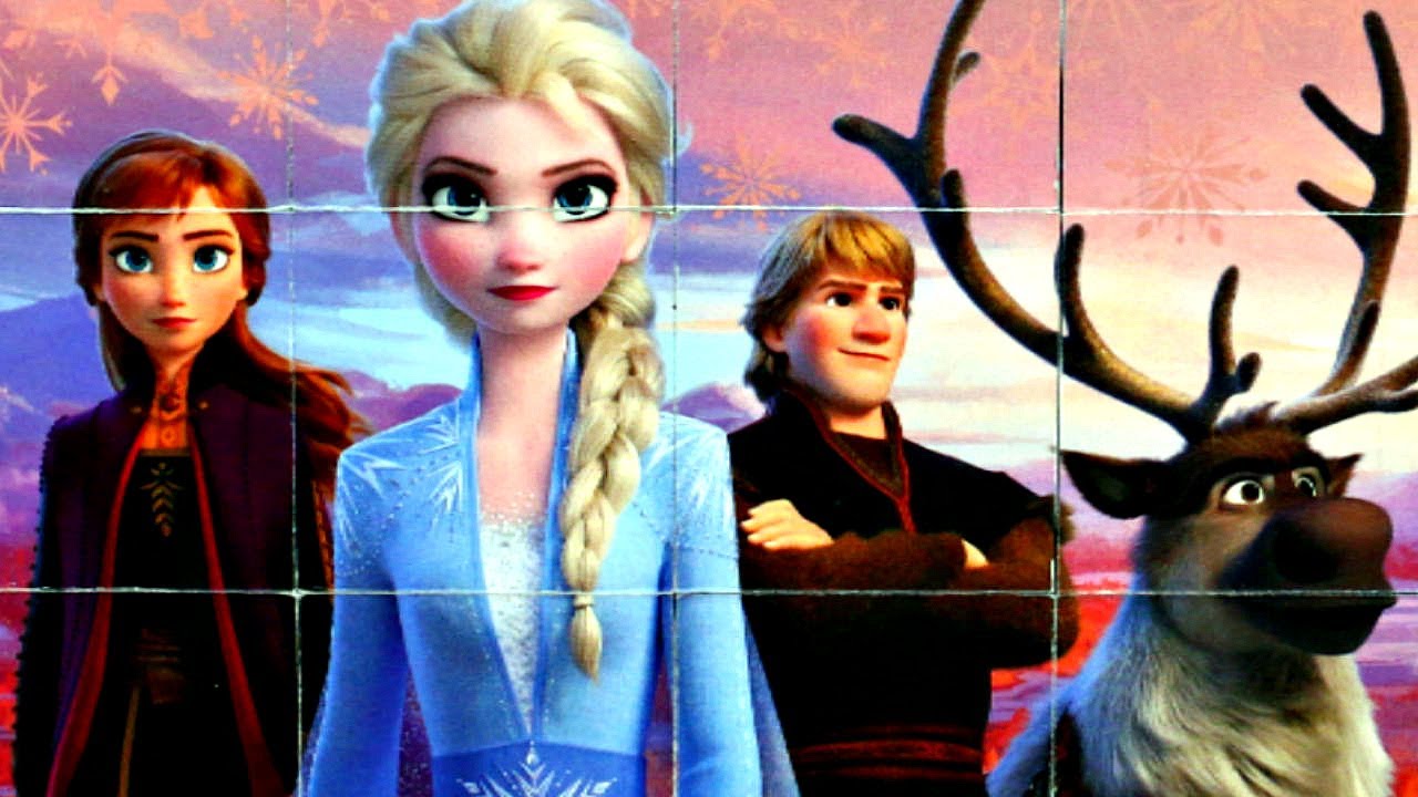 Холодное Сердце 2 - Анна Эльза Кристофф и Свен - собираем кубики пазлы ...