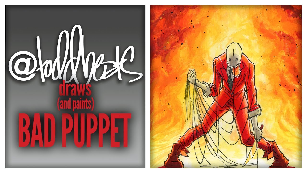 Todd Beats draws and paints BAD PUPPET - YouTube