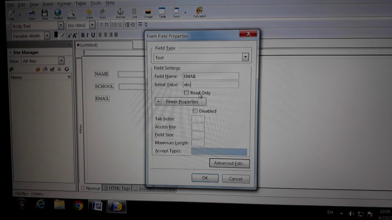 12th computer practical Chap 1 create HTML FORM using Komposer Ananya ...