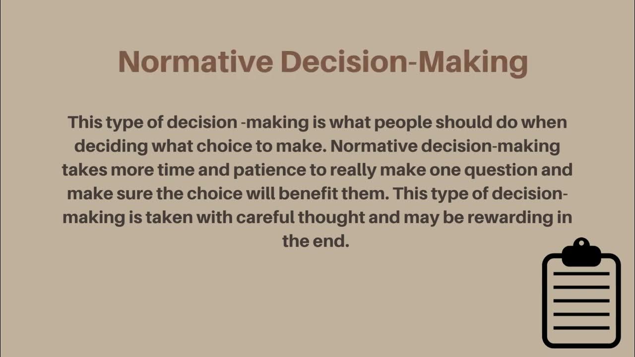 Normative & Descriptive Decision Making - YouTube