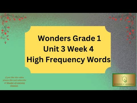 Wonders Grade 1 Unit 3 Week 4 - YouTube