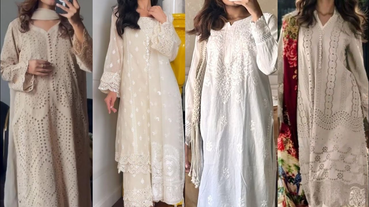 Amazing Stylish girl's chikenkari three pice design #Be model style ...