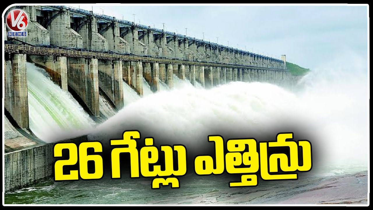 Heavy Inflow To Sri Ram Sagar Project , 26 Gates Open For Outflow Of ...