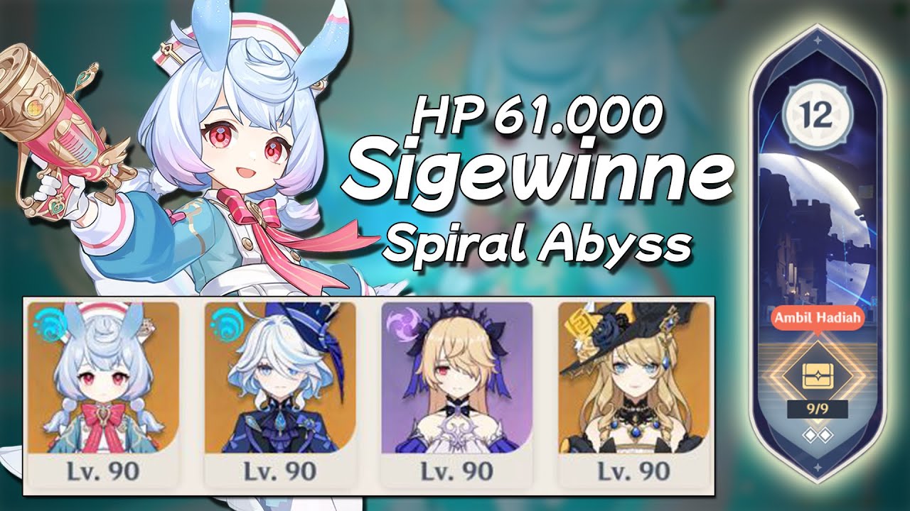 Gameplay | Sigewinne Recurve Bow | Spiral Abyss F12 | Genshin Impact ...