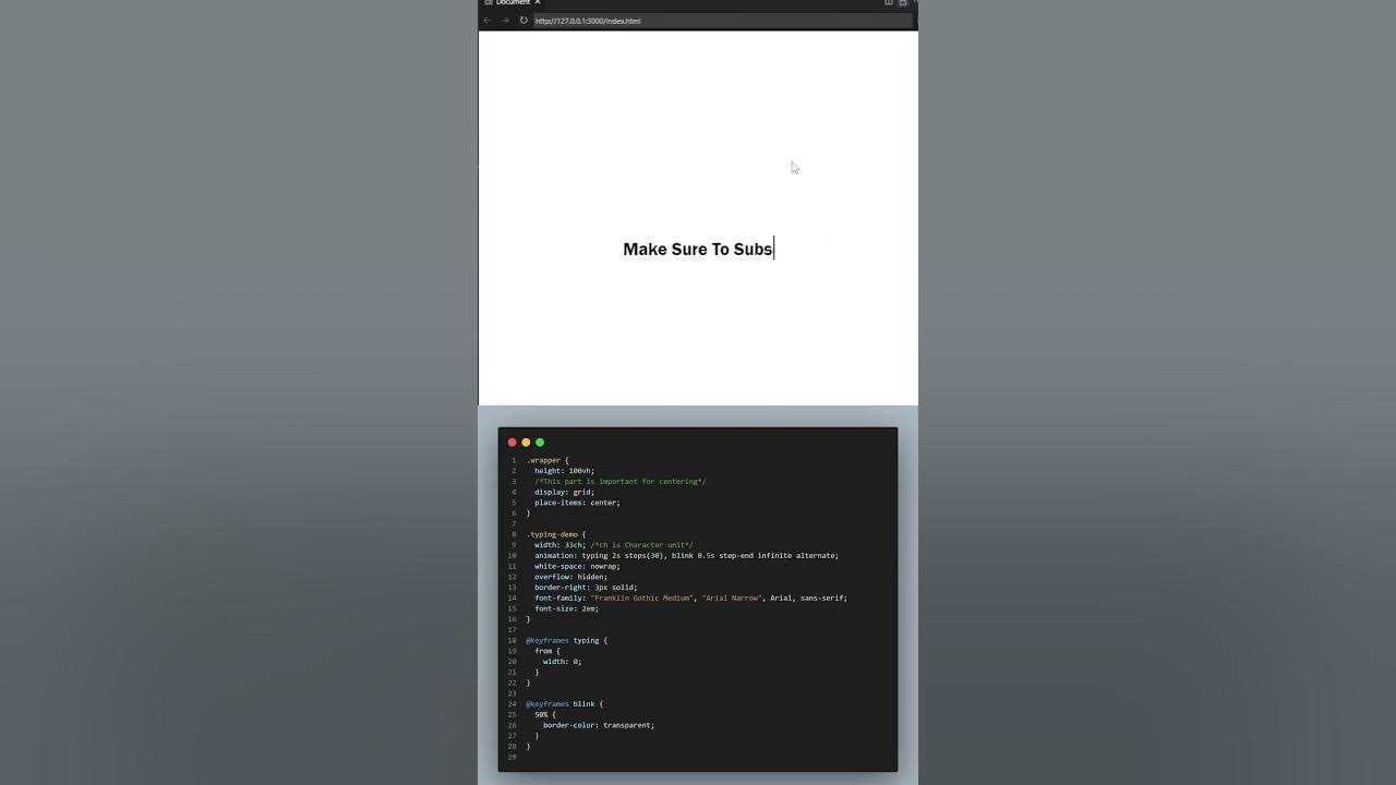 Typing Animation Using Html And Css Coding Webdesign Cssanimation